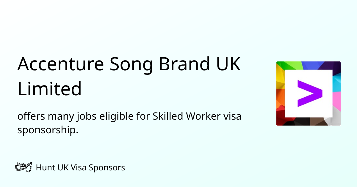 UK Visa Jobs at Accenture Song Brand UK Limited | Licensed Sponsor ...
