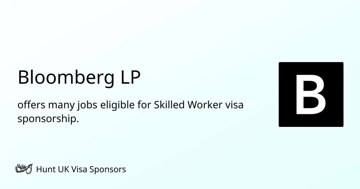 UK Visa Jobs at Bloomberg LP | Licensed Sponsor Profile | Hunt UK Visa ...