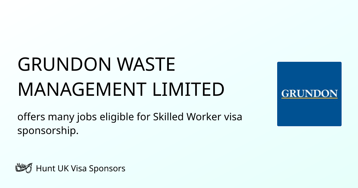 UK Visa Jobs at GRUNDON WASTE MANAGEMENT LIMITED | Licensed Sponsor ...