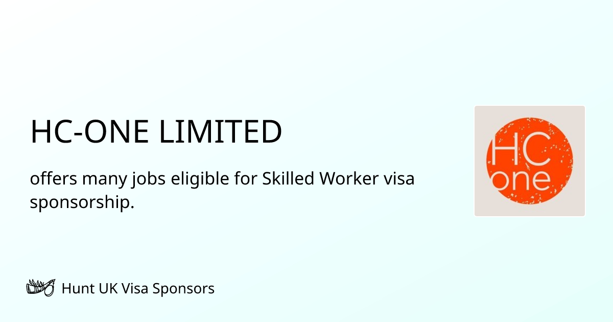 UK Visa Jobs at HC-ONE LIMITED | Licensed Sponsor Profile | Hunt UK ...
