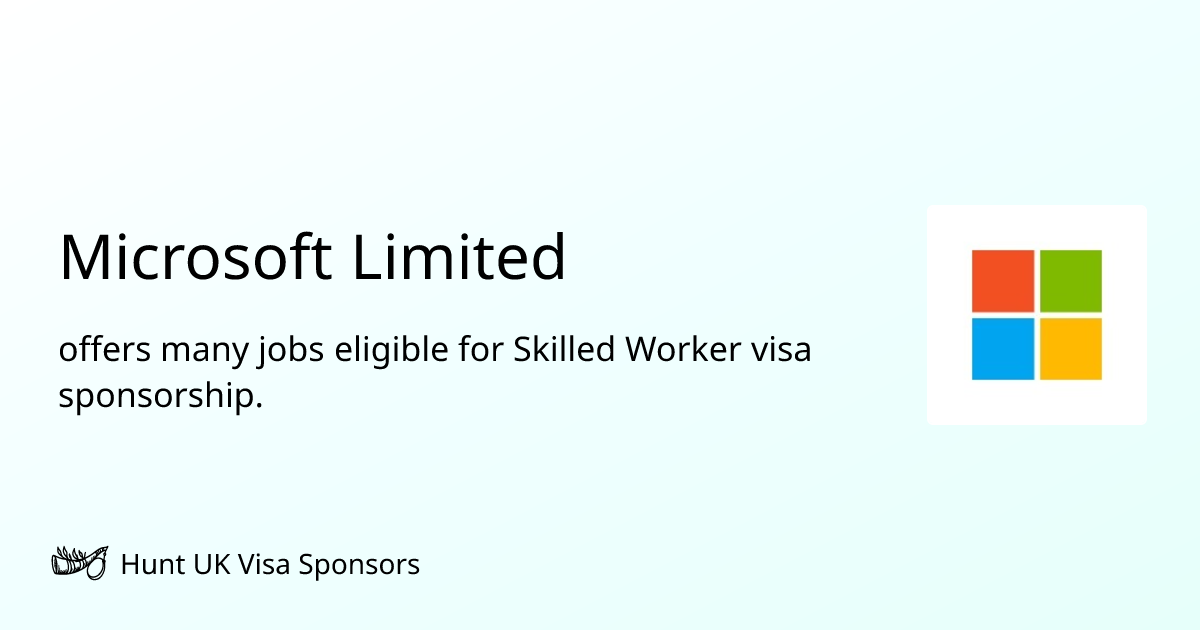 UK Visa Jobs at Microsoft Limited | Licensed Sponsor Profile | Hunt UK ...