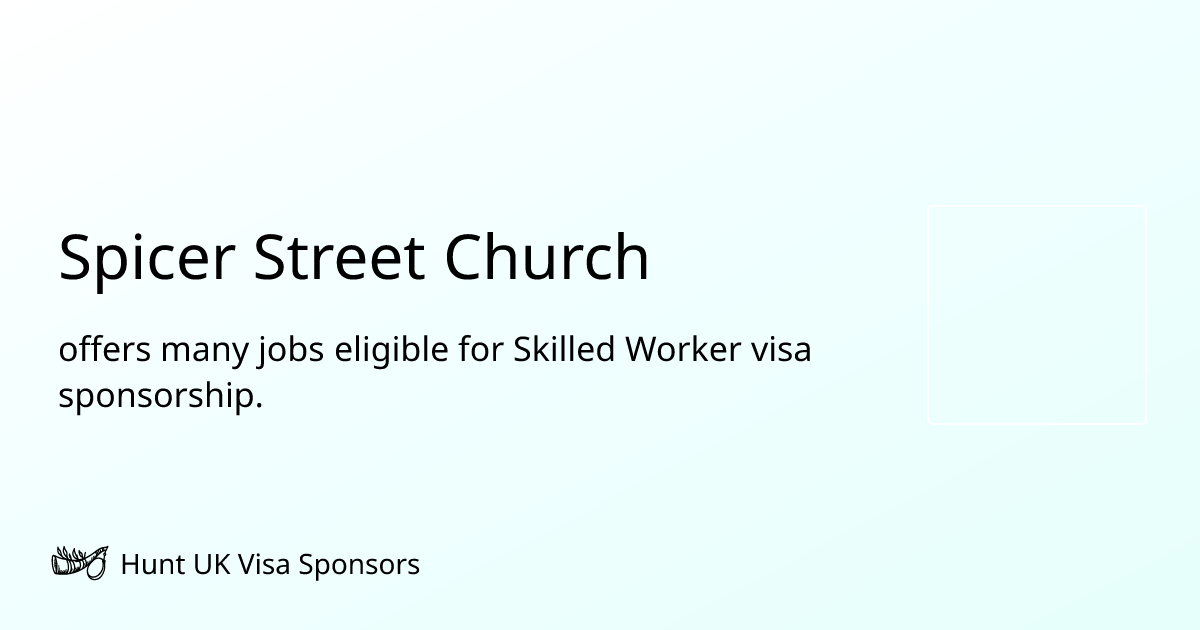 Spicer Street Church: Visa Sponsorship Jobs, Salaries & Company Data ...