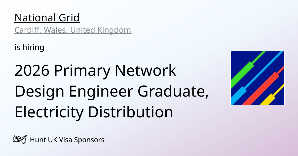 2026 Primary Network Design Engineer Graduate, Electricity Distribution ...