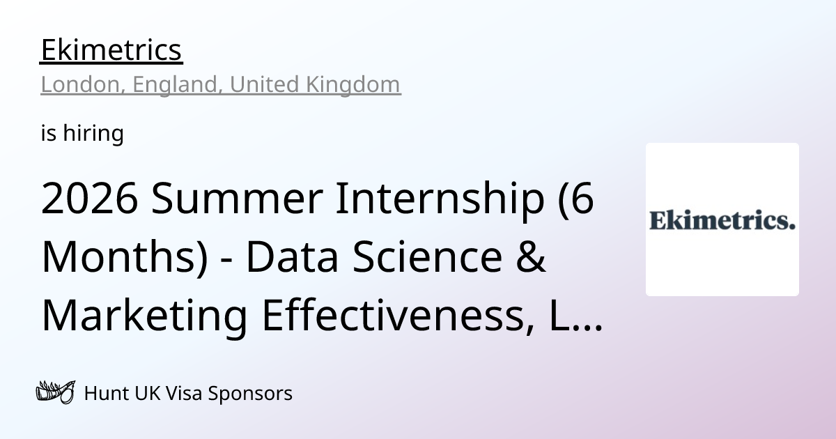 2026 Summer Internship (6 Months) - Data Science & Marketing ...