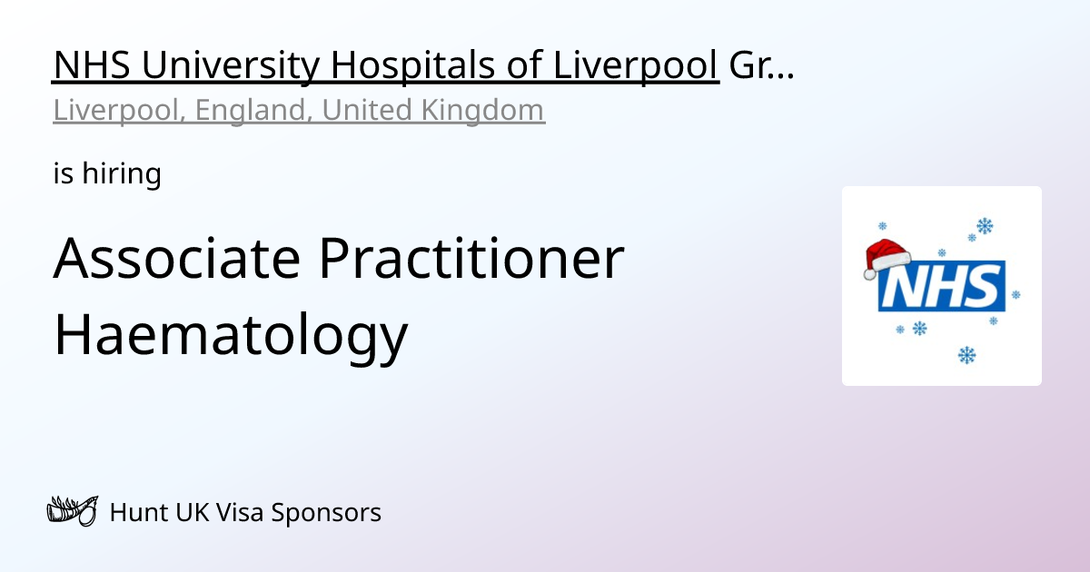 Associate Practitioner Haematology | NHS University Hospitals of ...