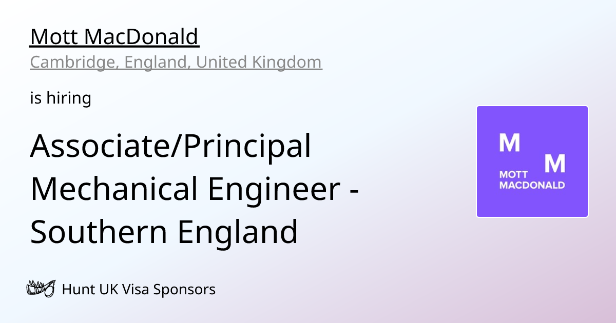 Associate/Principal Mechanical Engineer - Southern England | Mott ...