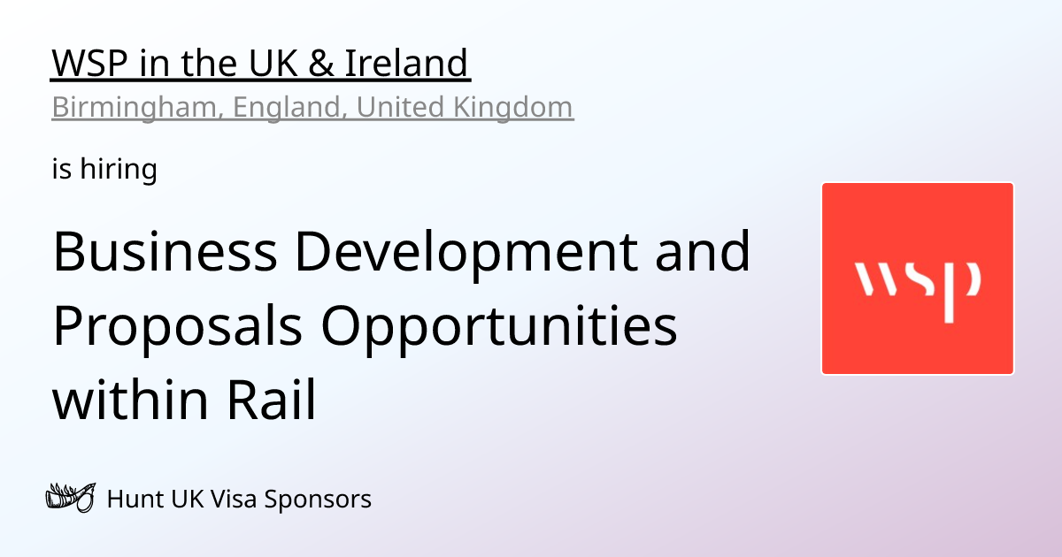 Business Development and Proposals Opportunities within Rail | WSP in ...