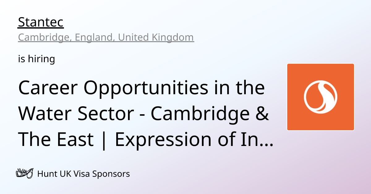 Career Opportunities in the Water Sector - Cambridge & The East ...