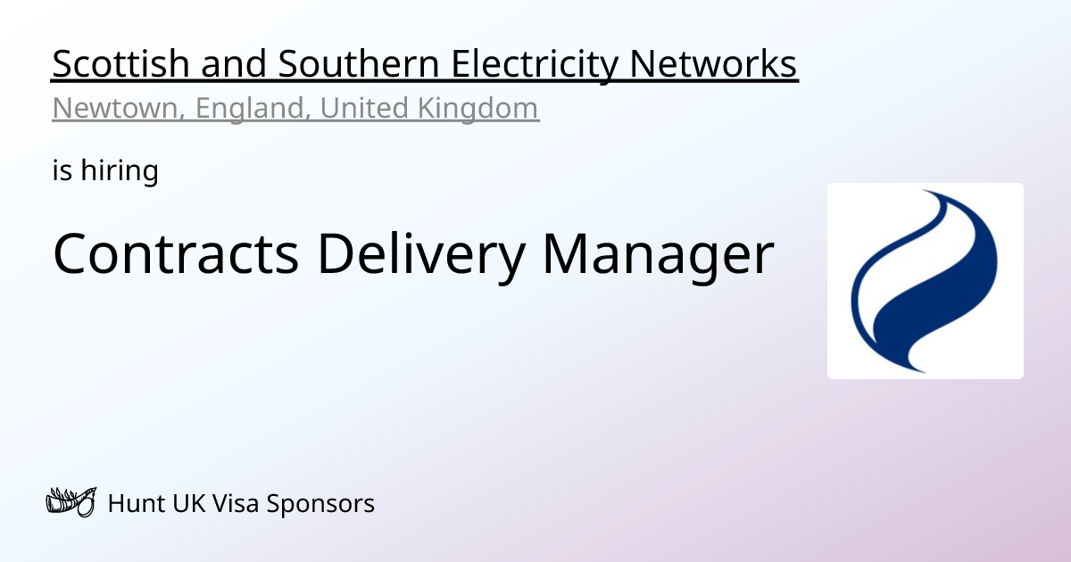 Contracts Delivery Manager | Scottish and Southern Electricity Networks ...