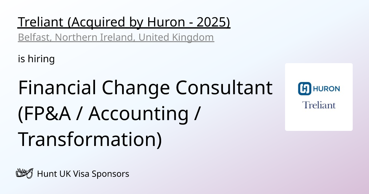 Financial Change Consultant (FP&A / Accounting / Transformation ...