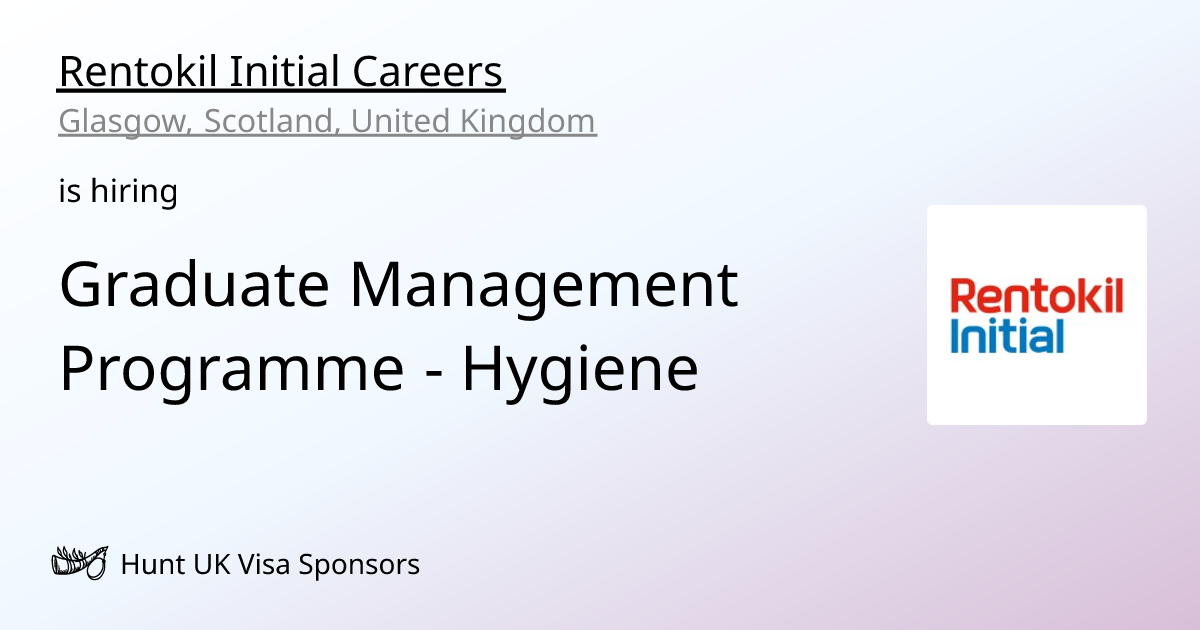 Graduate Management Programme - Hygiene | Rentokil Initial Careers ...