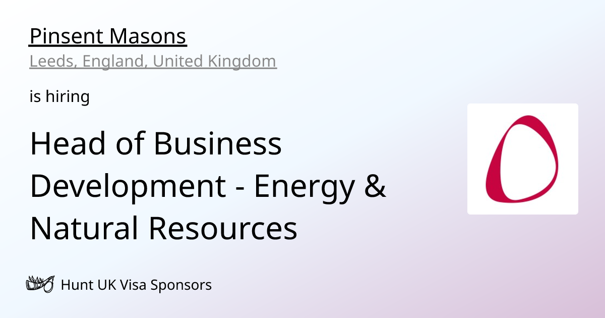 Head of Business Development - Energy & Natural Resources | Pinsent ...