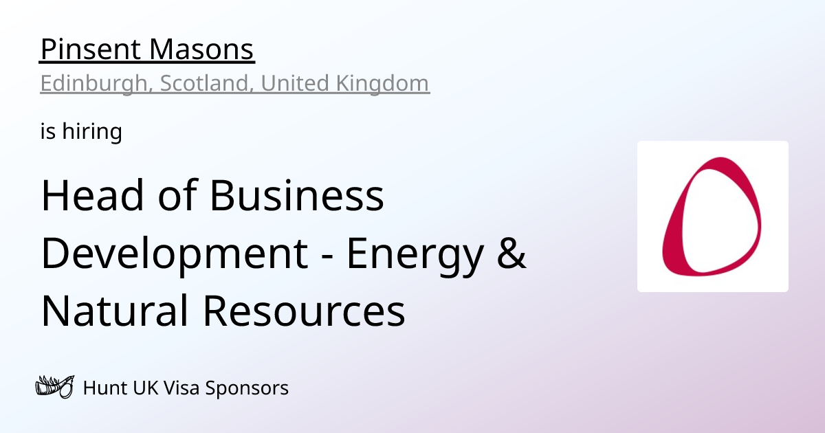 Head of Business Development - Energy & Natural Resources | Pinsent ...