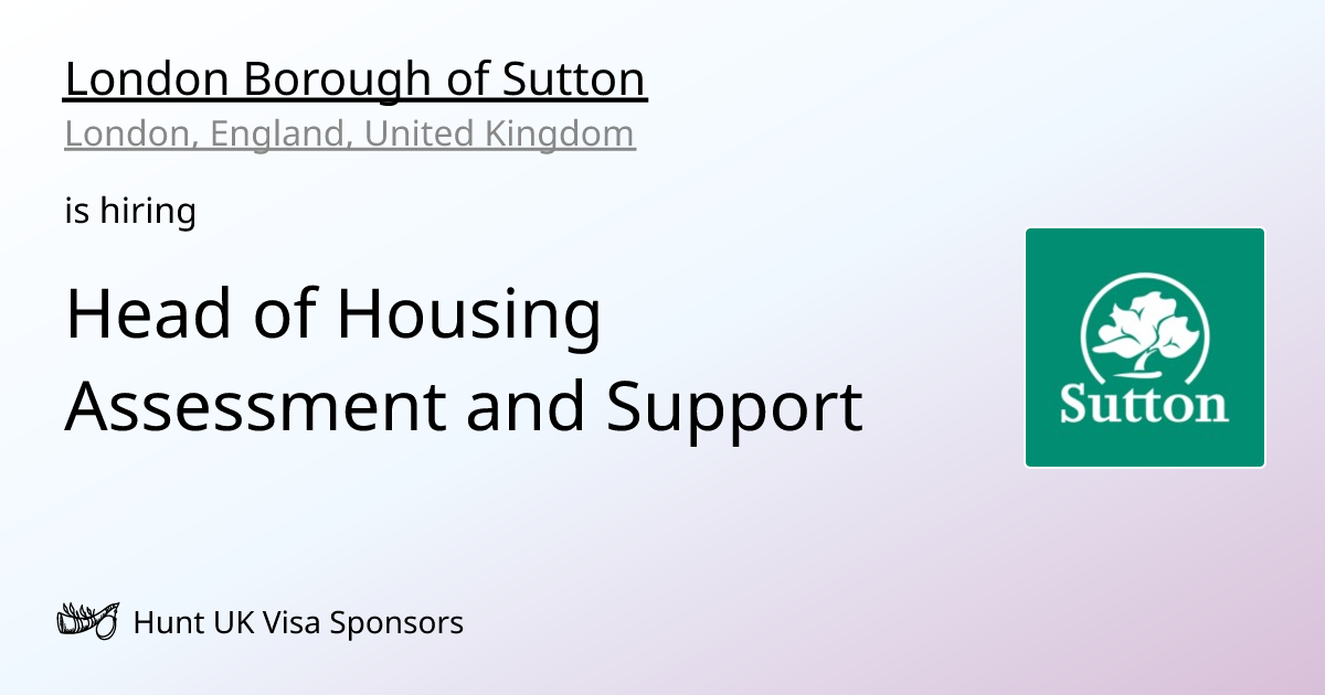 Head of Housing Assessment and Support | London Borough of Sutton ...