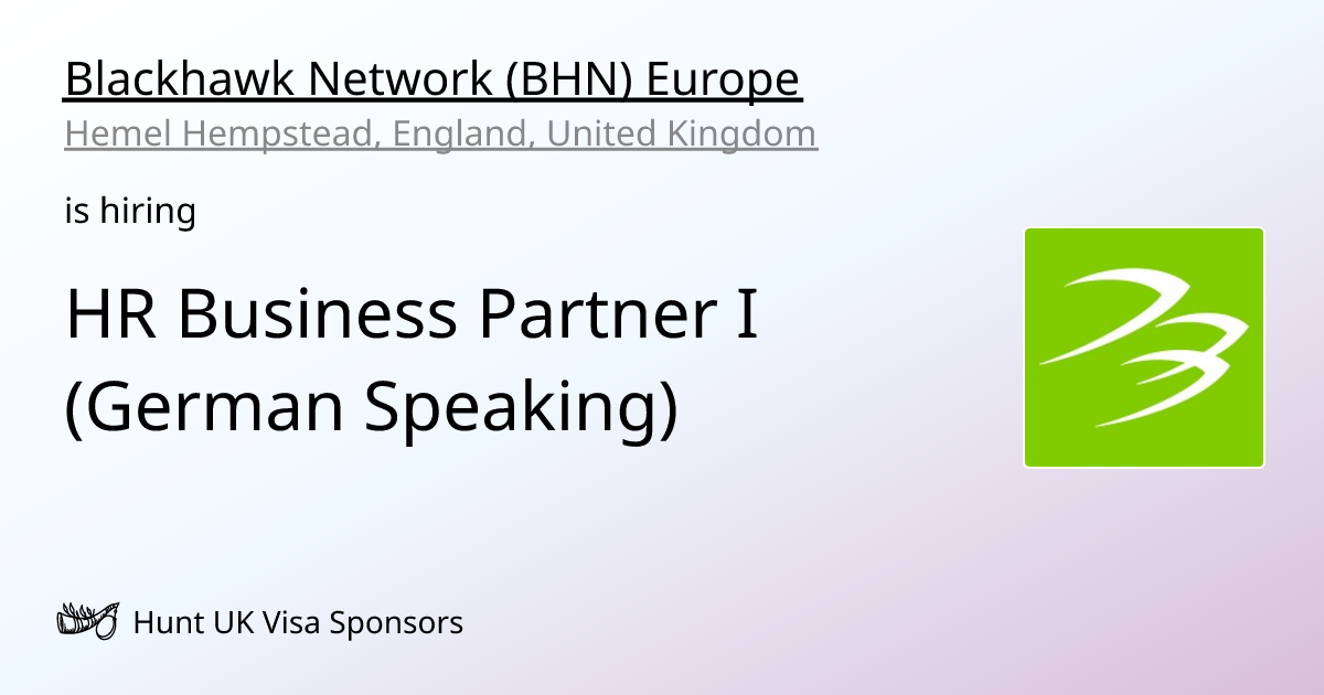 HR Business Partner I (German Speaking) | Blackhawk Network (BHN ...