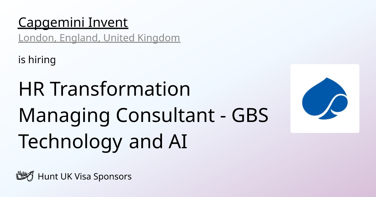 HR Transformation Managing Consultant - GBS Technology and AI ...