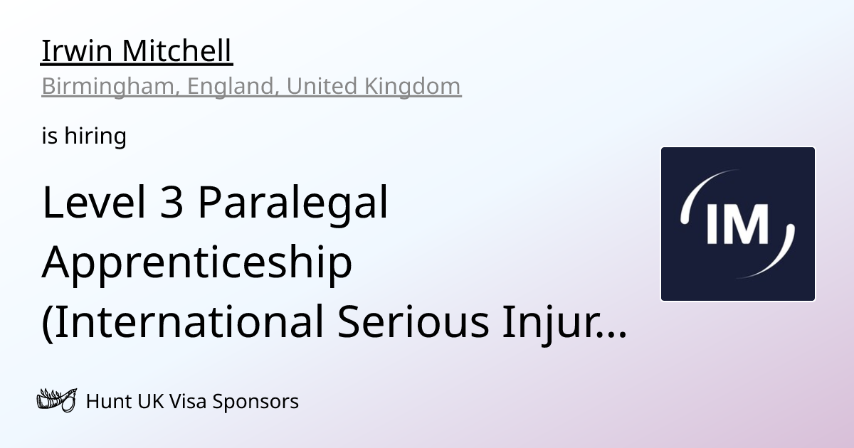 Level 3 Paralegal Apprenticeship (International Serious Injury) (5926 ...