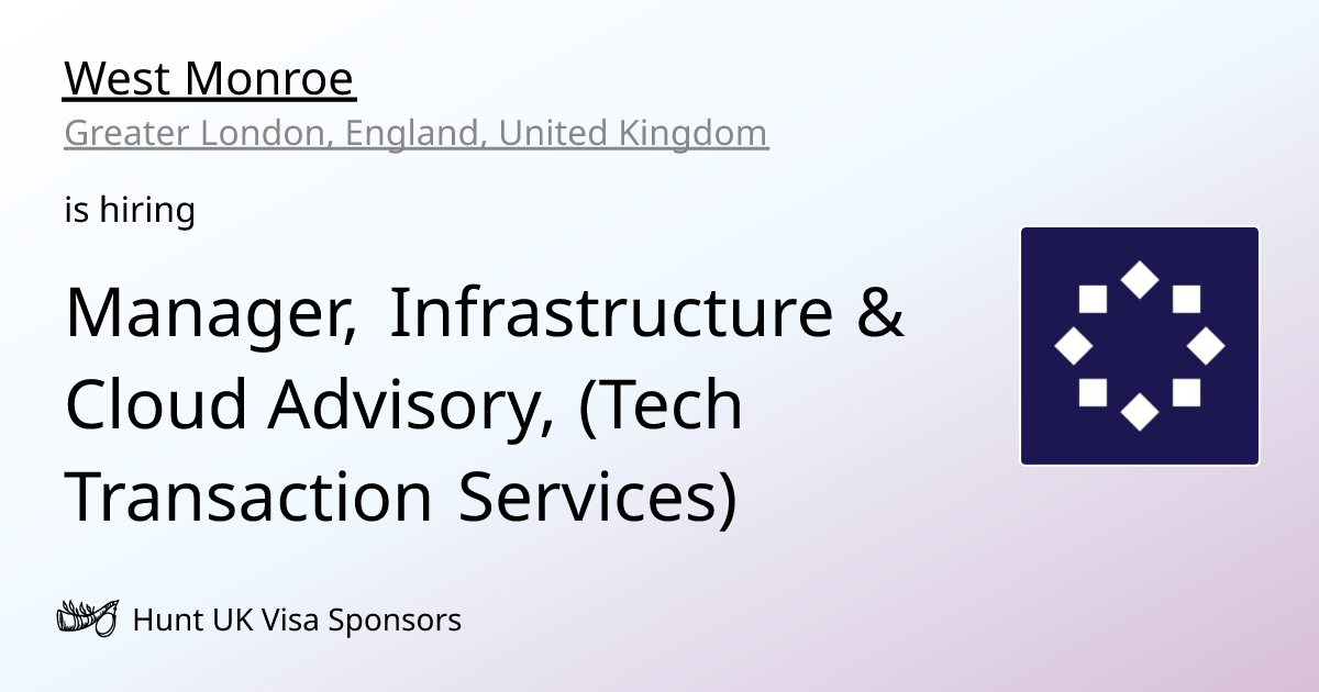 Manager, Infrastructure & Cloud Advisory, (Tech Transaction Services ...
