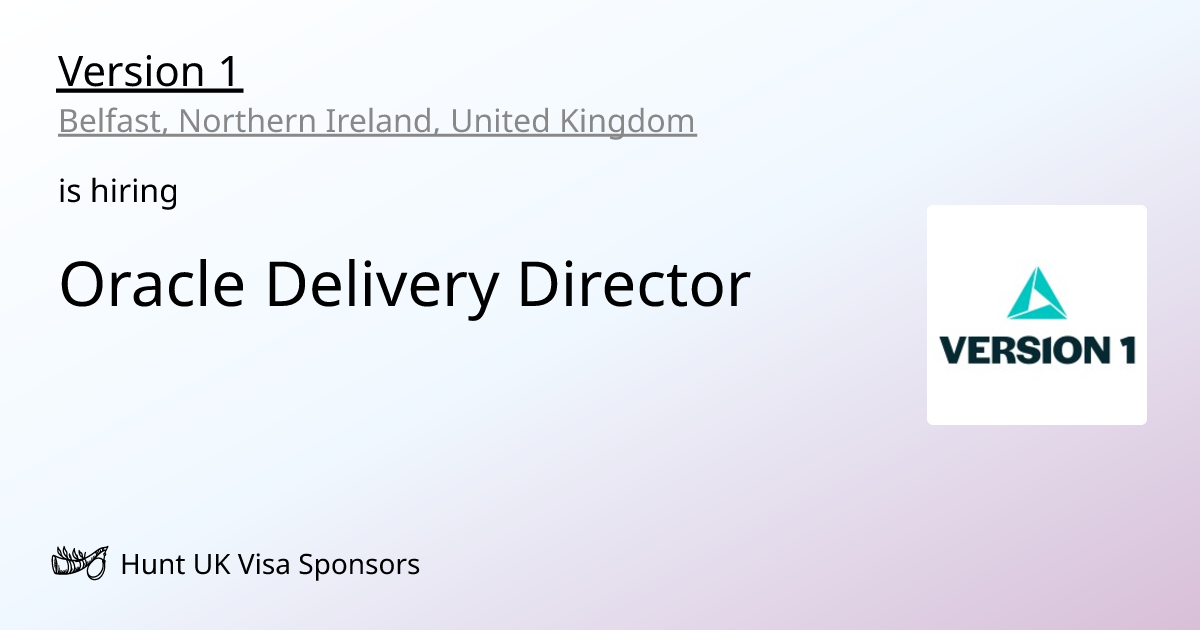Oracle Delivery Director | Version 1 | Hunt UK Visa Sponsors