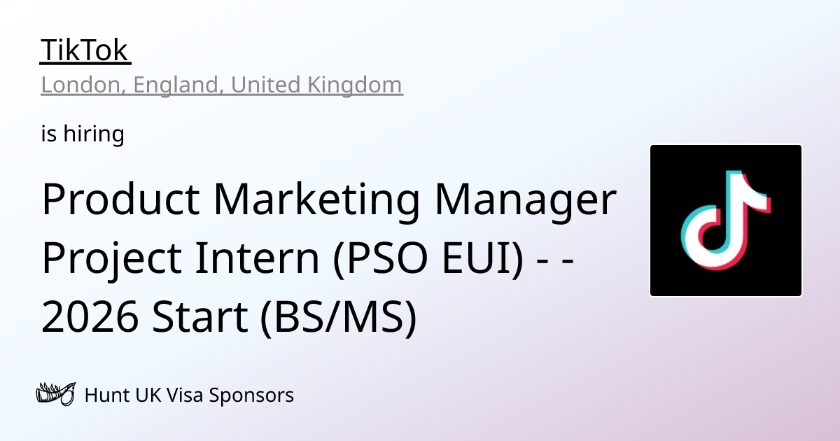 Product Marketing Manager Project Intern (PSO EUI) - - 2026 Start (BS ...