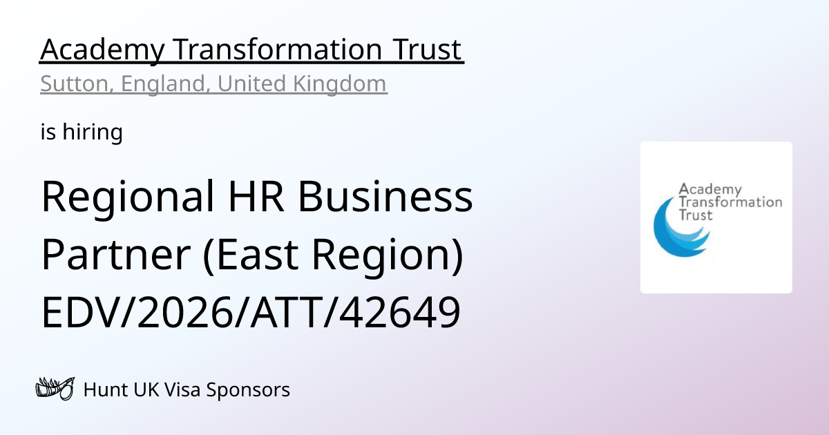 Regional HR Business Partner (East Region) EDV/2026/ATT/42649 | Academy ...