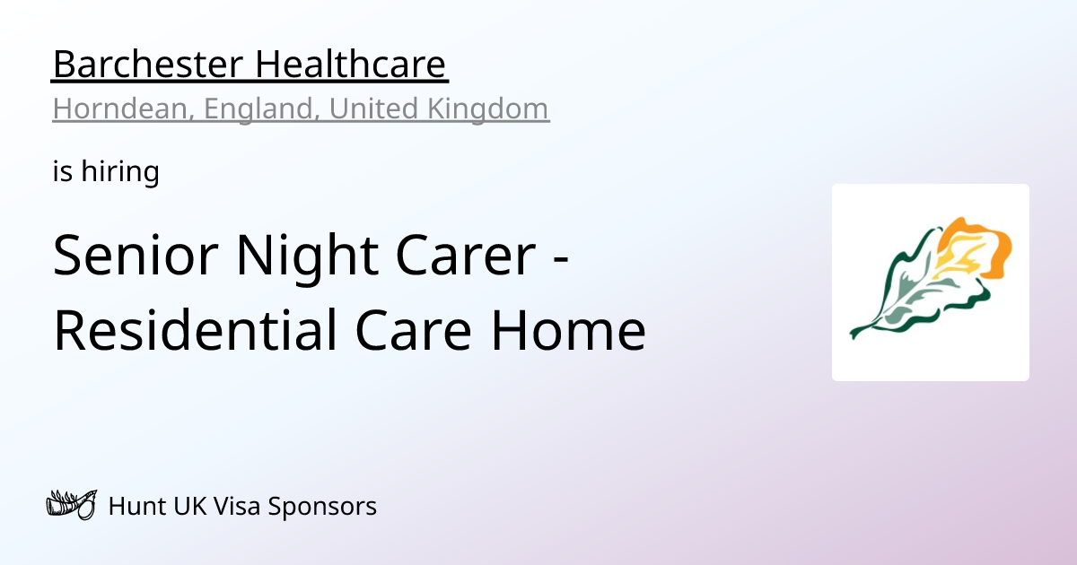 Senior Night Carer - Residential Care Home | Barchester Healthcare ...