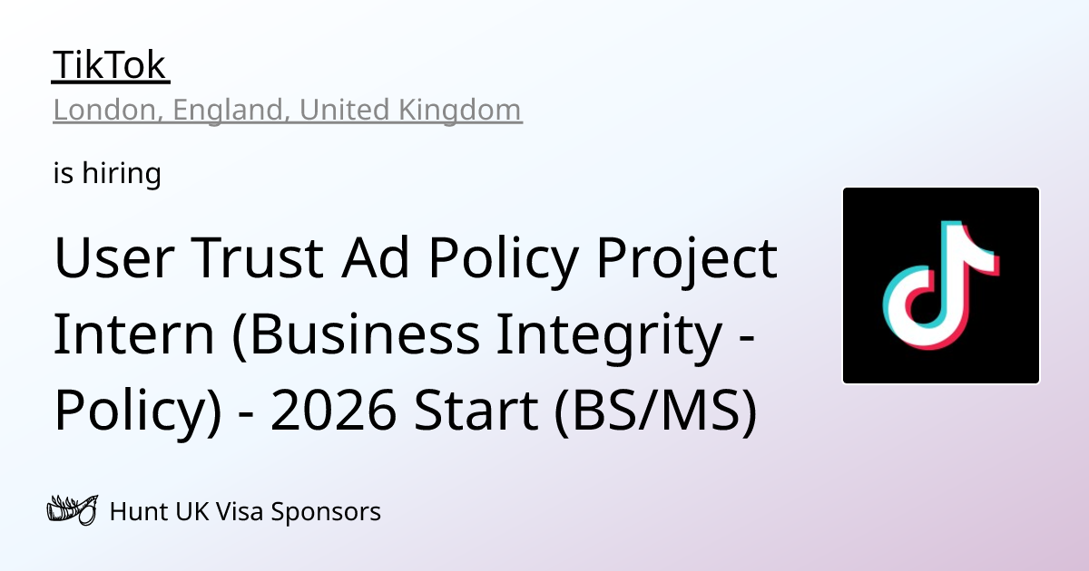 User Trust Ad Policy Project Intern (Business Integrity - Policy ...